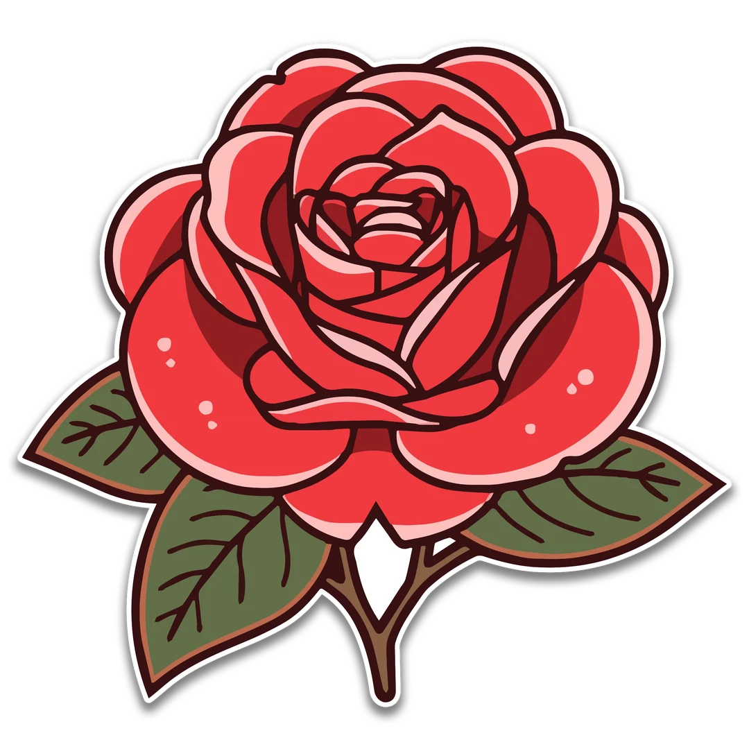 Lovely Red Rose Sticker